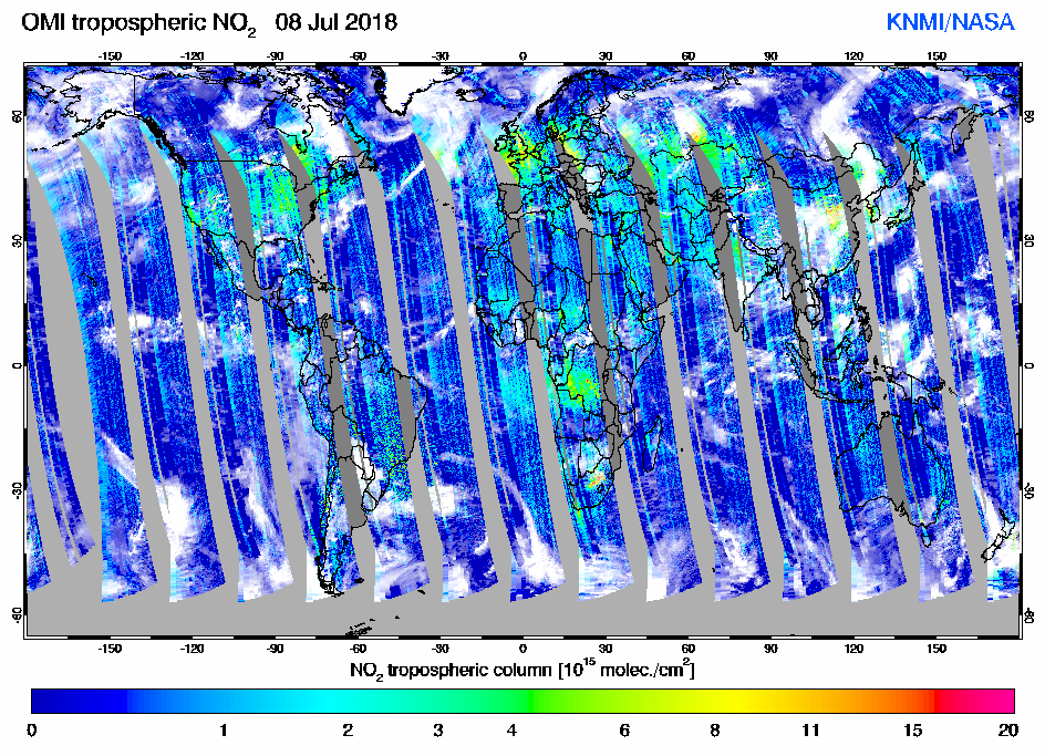 TEMIS -- Regional Tropospheric NO2 columns from OMI -- archive