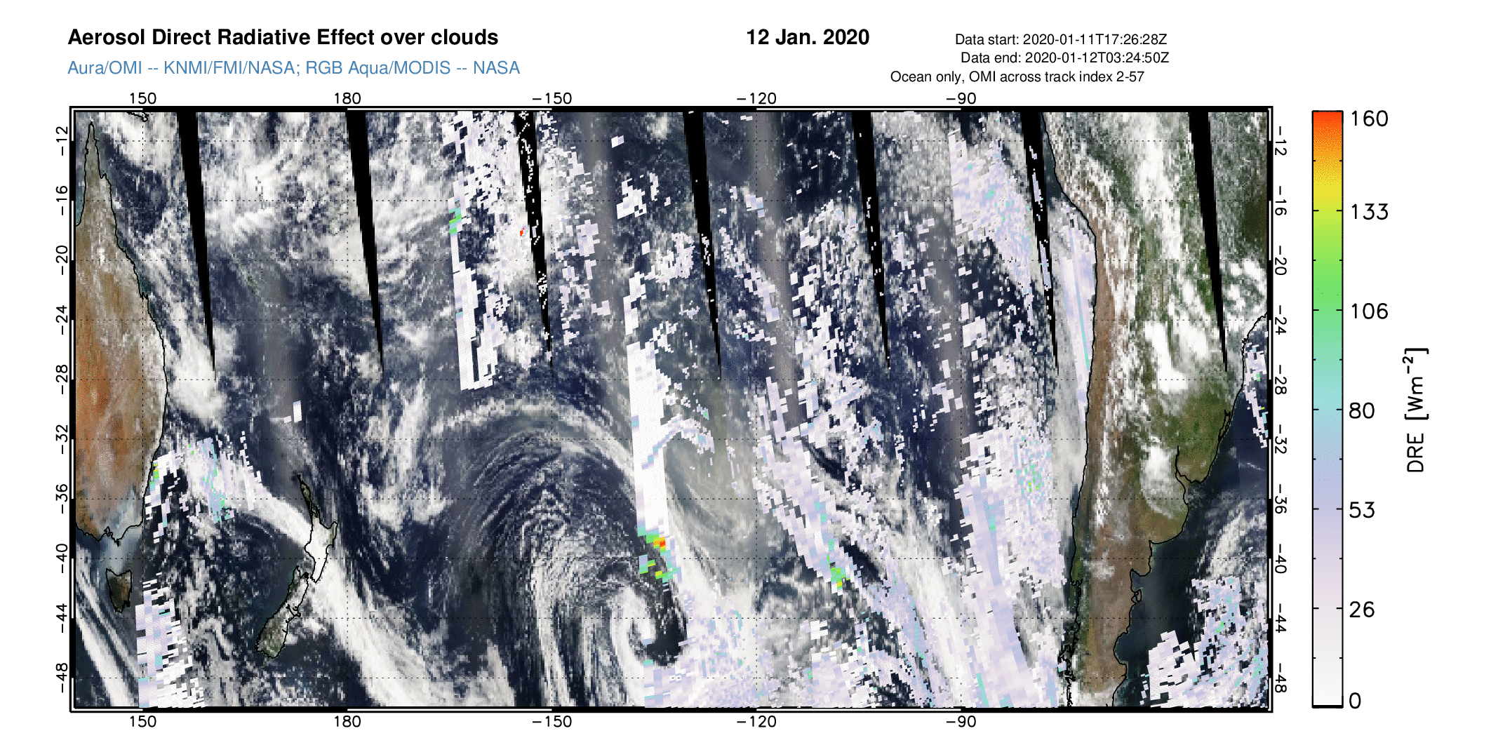 TEMIS -- Aerosol Direct Radiative Effect over clouds from OMI and MODIS ...
